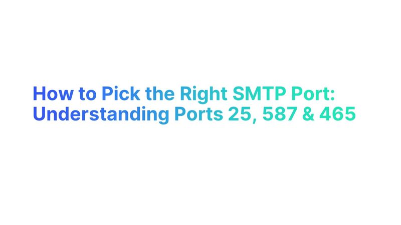 How to Pick the Right SMTP Port: Understanding Ports 25, 587 & 465 | Alore
